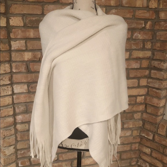 Lemon | Accessories | Lemon Fringe Blanket Scarf In Buff | Poshmark